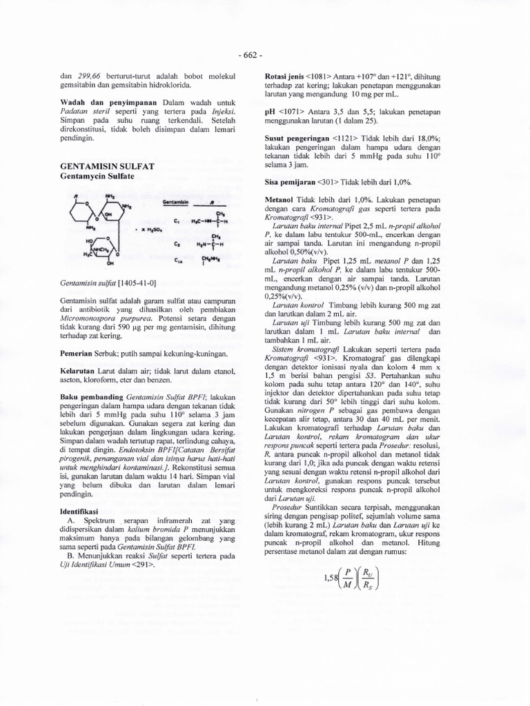 Analisis Kandungan Gentamisin Injeksi | PDF