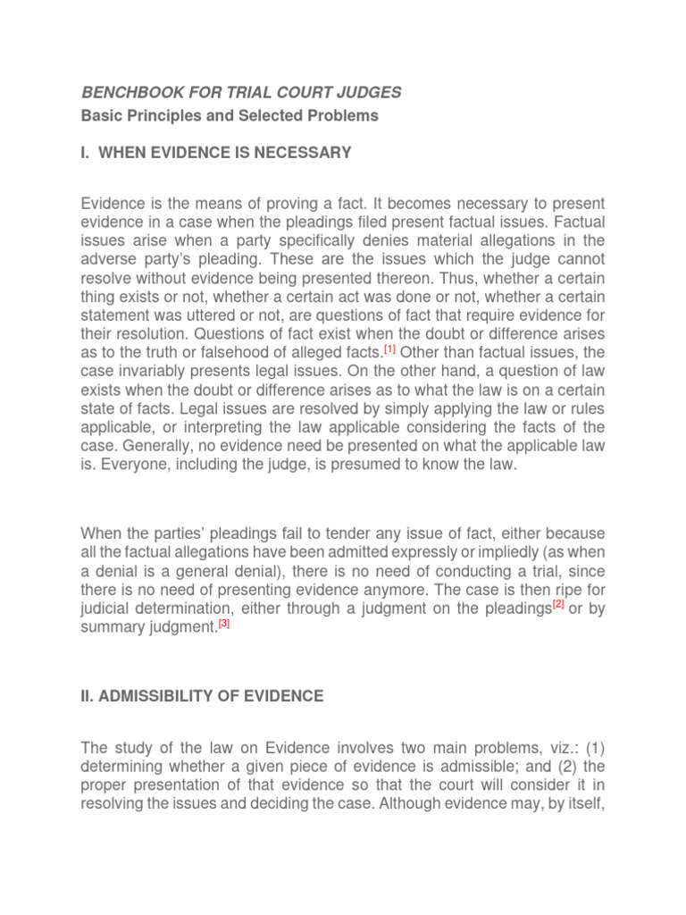 Evidence Admissibility for Trial Judges | PDF | Evidence (Law) | Cross ...