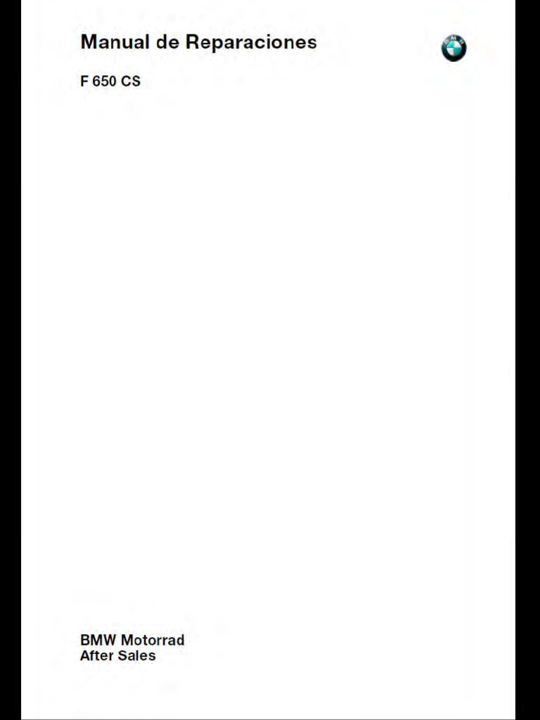 BMW F 650 Cs (2001 06) Manual de Reparaciones CP R Esp | PDF