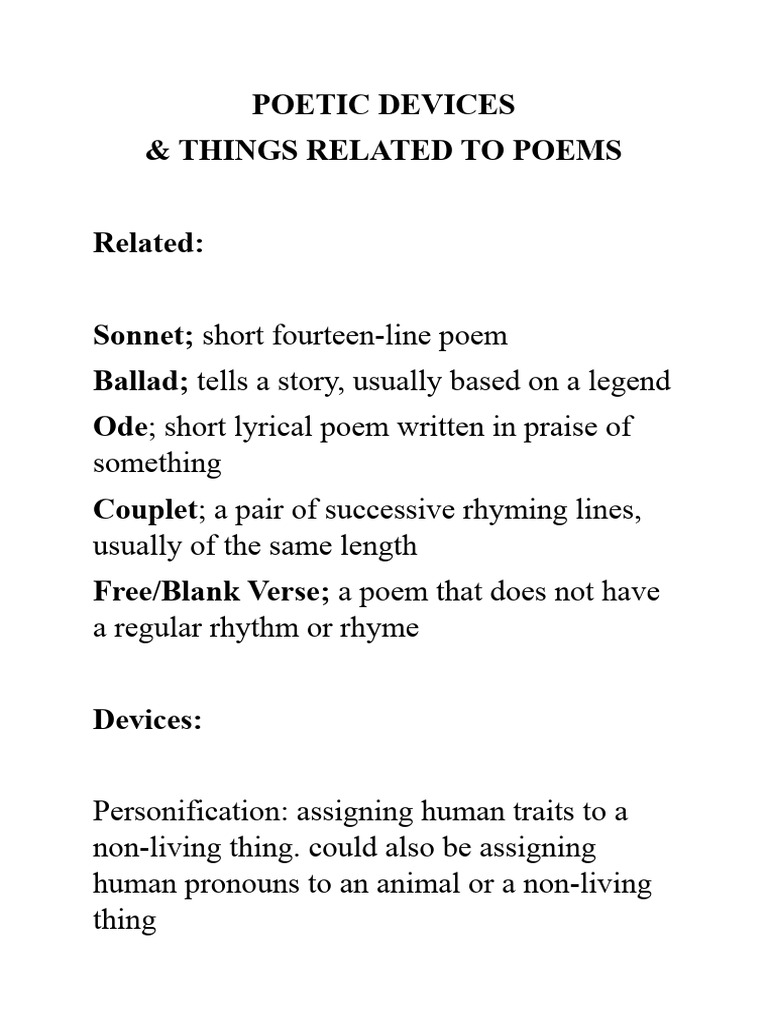 Poetic Devices and Poems | PDF | Poetry | Irony