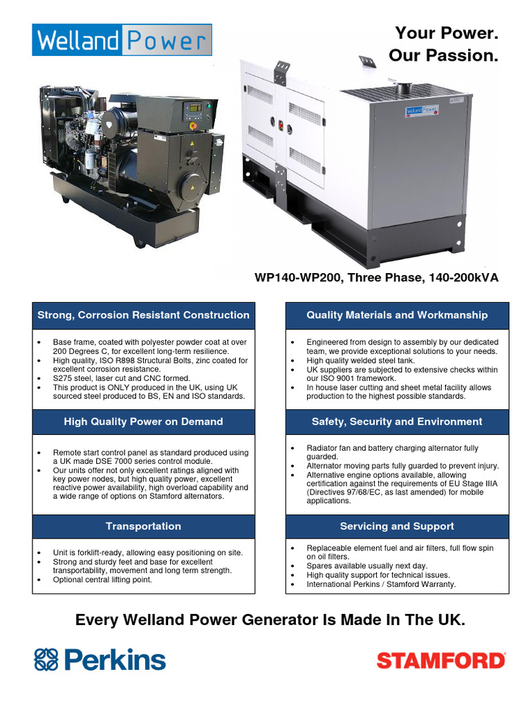 WP140 WP200 | PDF | Engines | Electric Generator
