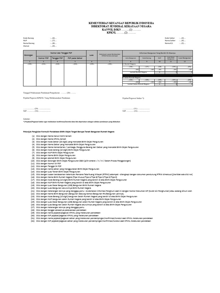 C. Formulir Pendataan Tanah RN - 1 | PDF