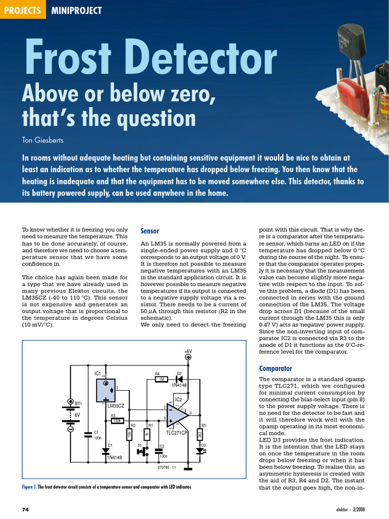 Adi Alarma Inghet Frost Detector | PDF | Operational Amplifier | Sensor
