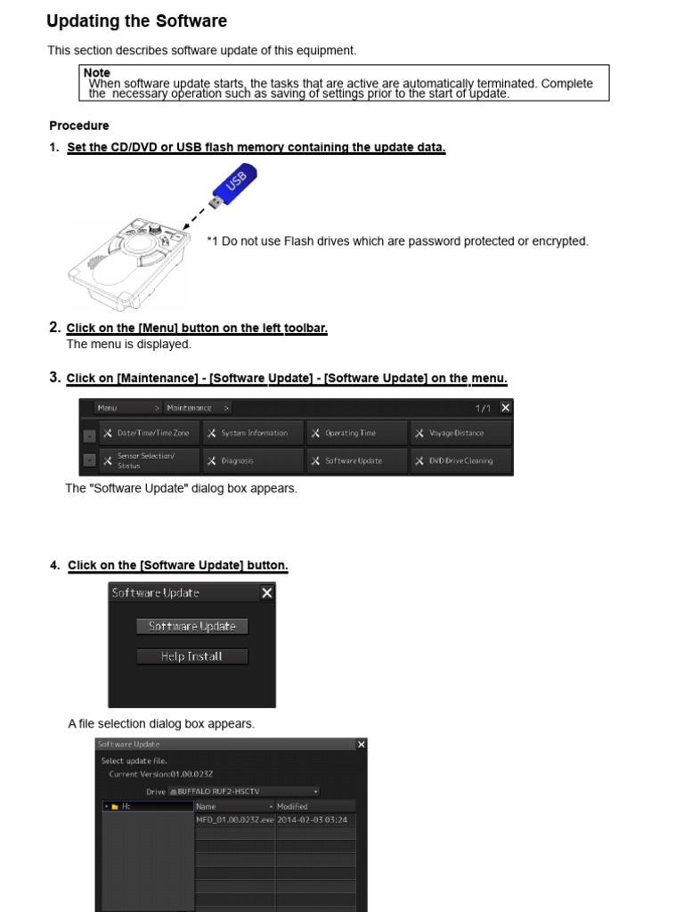 SoftwareUpdate (2) | PDF | Button (Computing) | Usb Flash Drive
