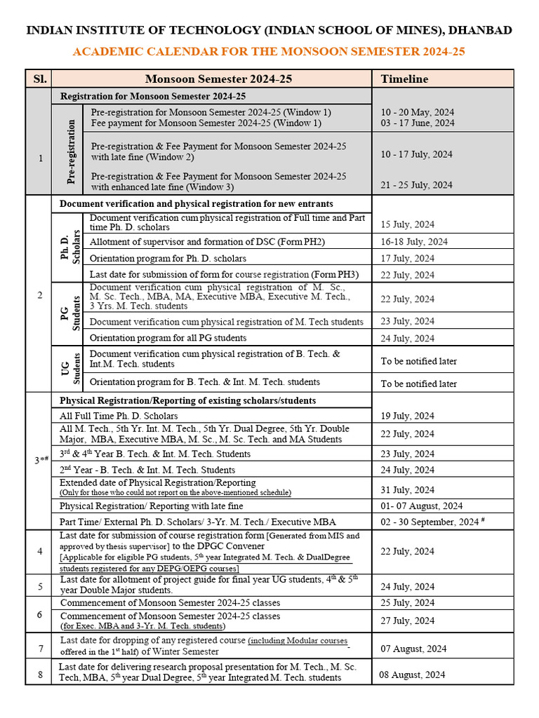 Acad Cal 2024 25 Updated 18 June 2024 | Download Free PDF | Academic Term | Master's Degree