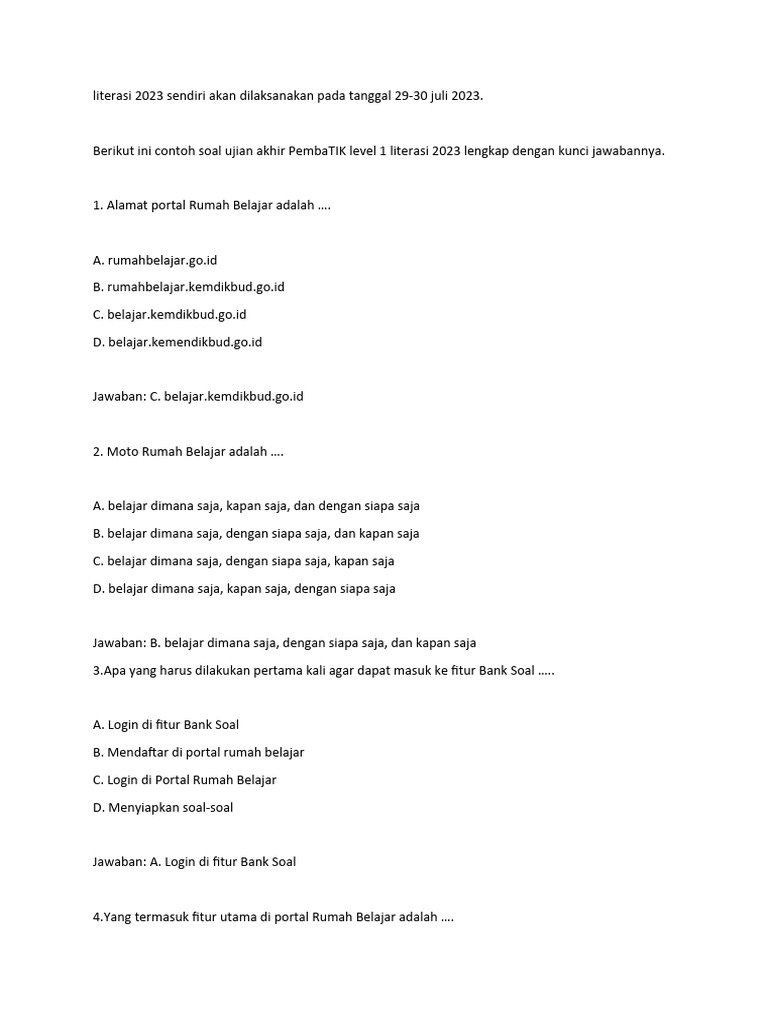 Ujian Pembatik Level 1 | PDF