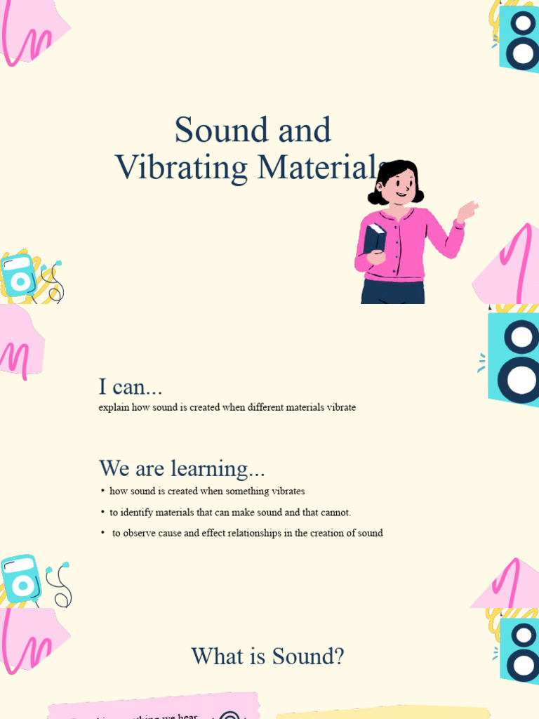 The Science of Sound and Vibrating Materials, Blue, Yellow Hand Drawn ...