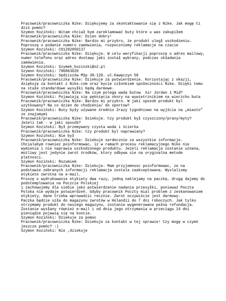 Live Chat History | PDF