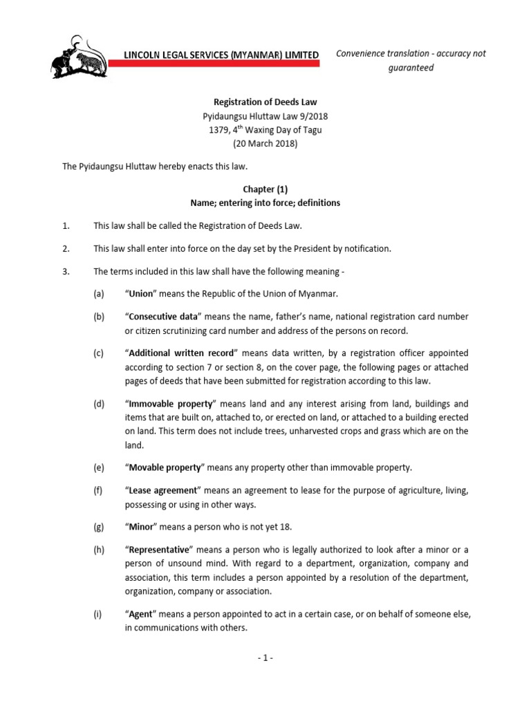 Registration of Deeds Law | PDF | Deed | Mortgage Law