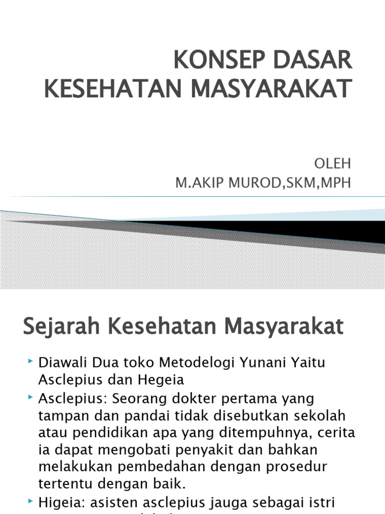 Konsep Dasar Kesehatan Masyarakat | PDF | Pengembangan Diri