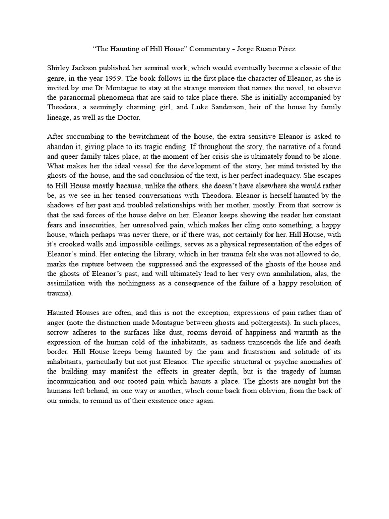 "Eleanor's Haunting in Hill House" | PDF