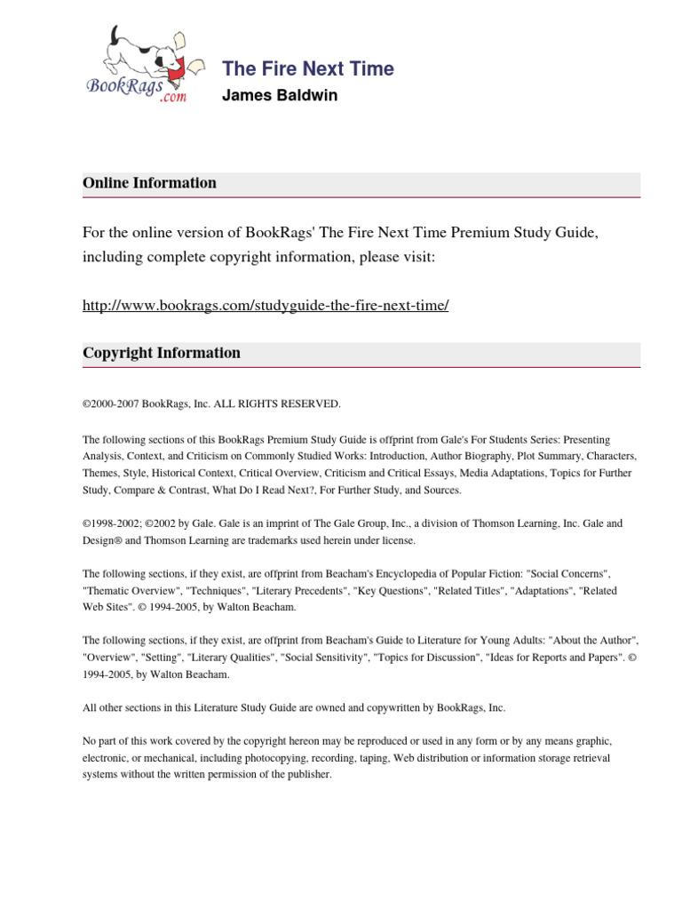 The Fire Next Time The Fire Next Time Co | PDF | Anger | Emancipation ...