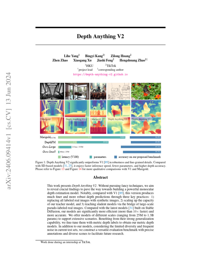 Depth Anything V2 | PDF | Image | Image Resolution