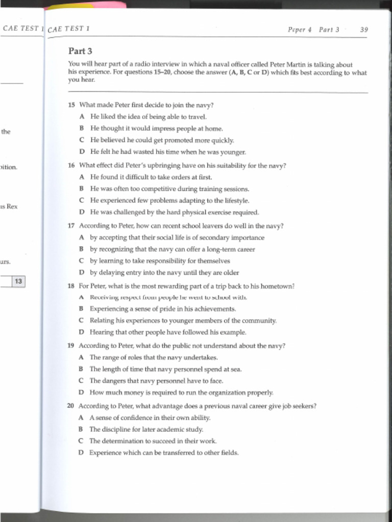 LISTENING PAPER 4 PART 3 | PDF