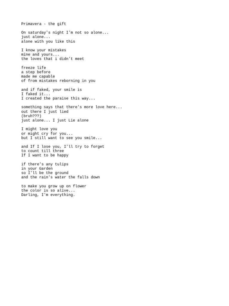 Primavera - The Gift | PDF | Poetry