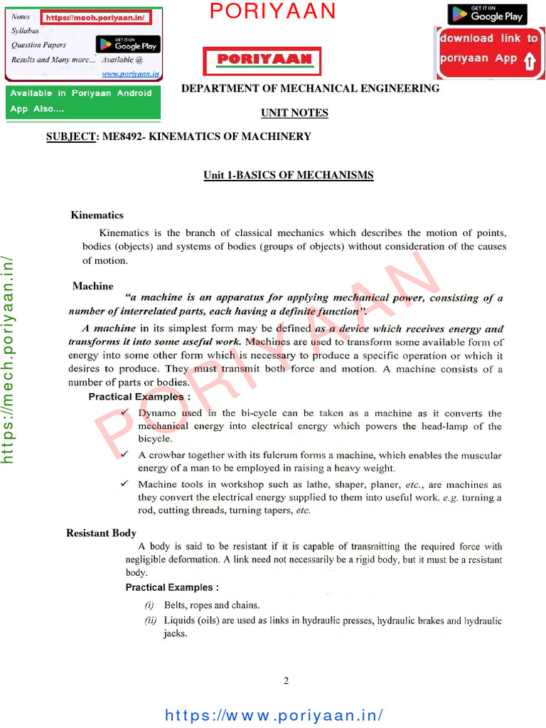 ME3491 Theory of Machines Reg 2021 Lecture Notes | PDF | Applied And ... ME3491 Theory of Machines Reg 2021 Lecture Notes | PDF | Applied And ...