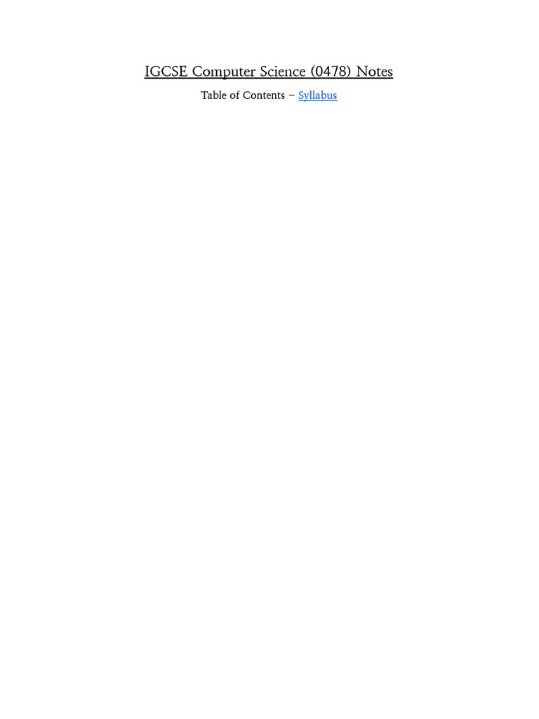 Version To Share Igcse Computer Science Notes Full V Pdf Central Processing Unit Key 3444
