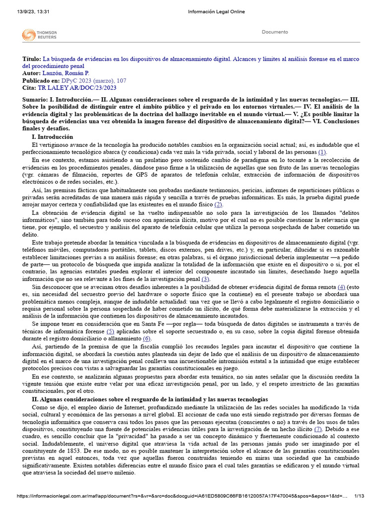 La busqueda de evidencia en los dispositivos de almacenamiento digital | Descargar gratis PDF ...