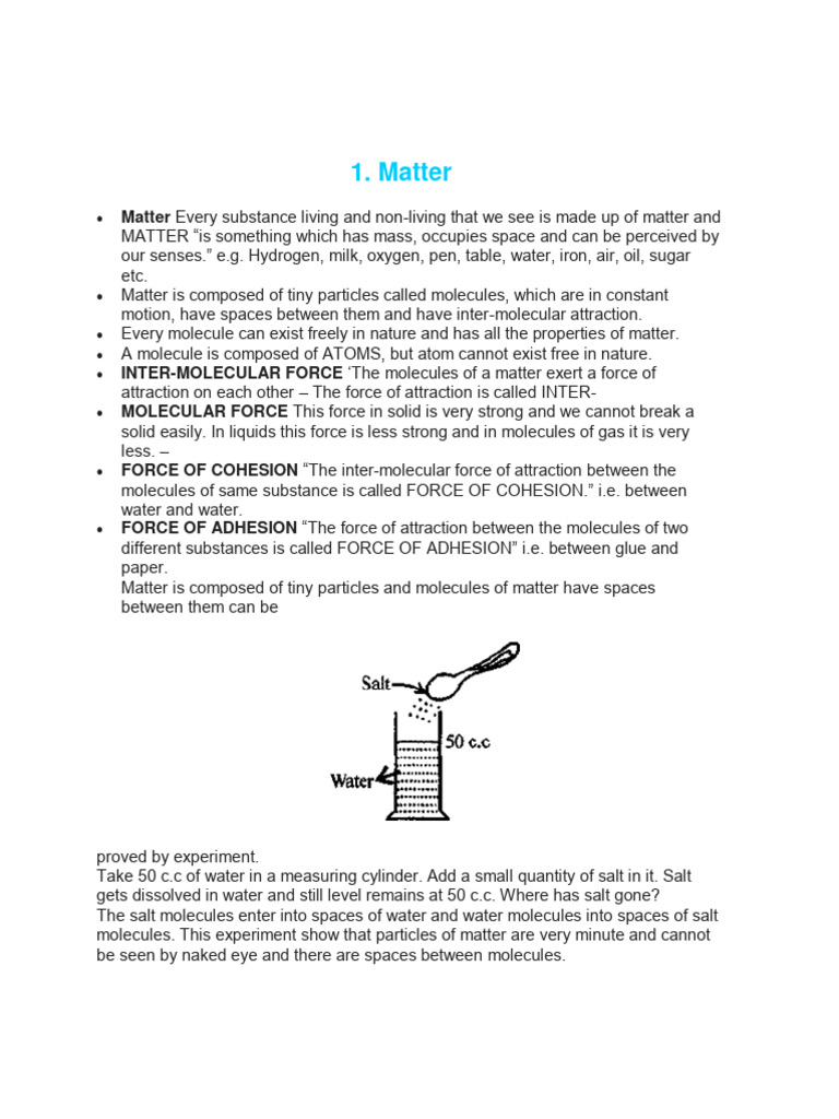 Selina Concise Physics Solutions Class 8 Chapter 1 Matter | PDF ...