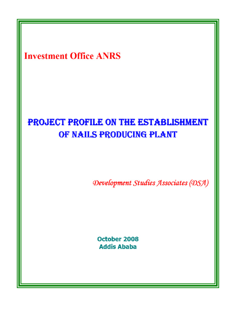 PROJECT PROFILE ON THE ESTABLISHMENT OF... LS PRODUCING PLANT - PDF | PDF