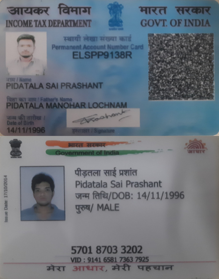 PAN Card Details for Sai Prashant | PDF