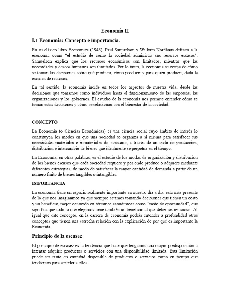 Economía II | PDF | Bienes | Macroeconómica