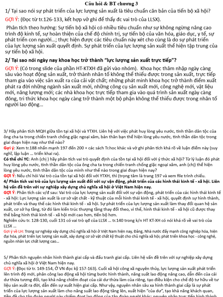 5 Câu Hỏi & Bt Ch3 (Ht Kt-xh) | PDF