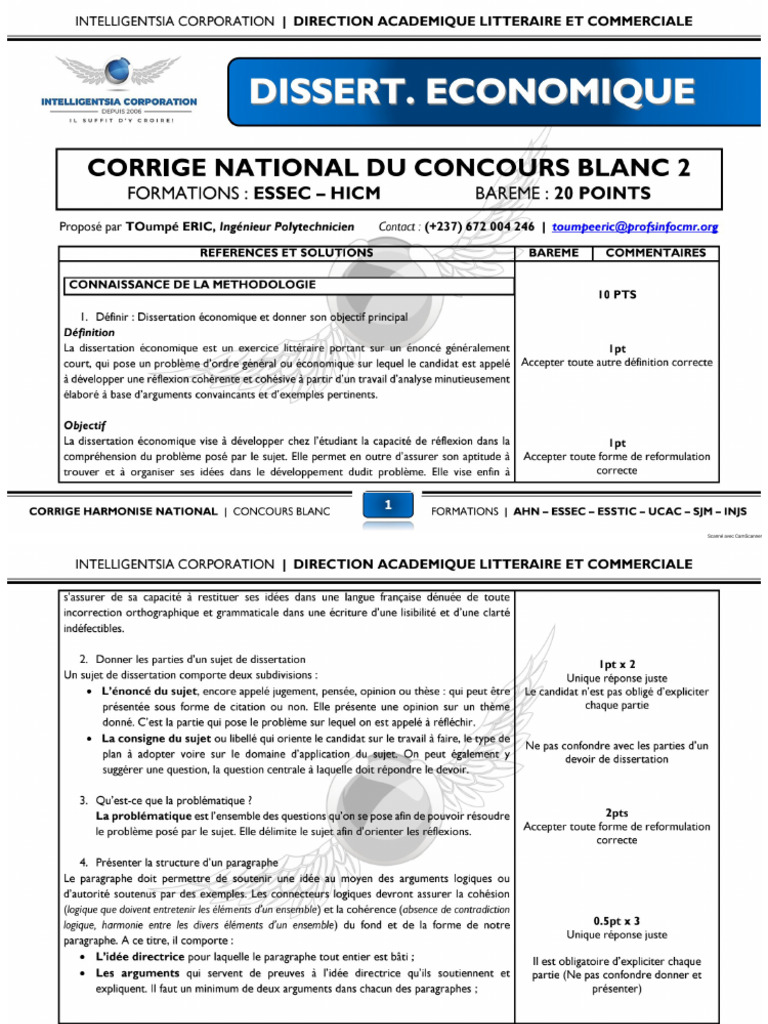 Corrige CB2 PH1 Eco Essec 2024 | PDF