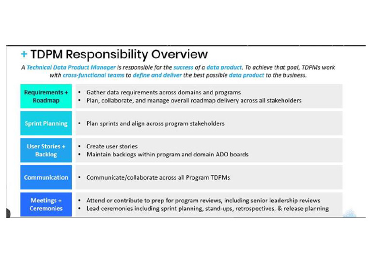 Overview of TDPM Responsibilities | PDF