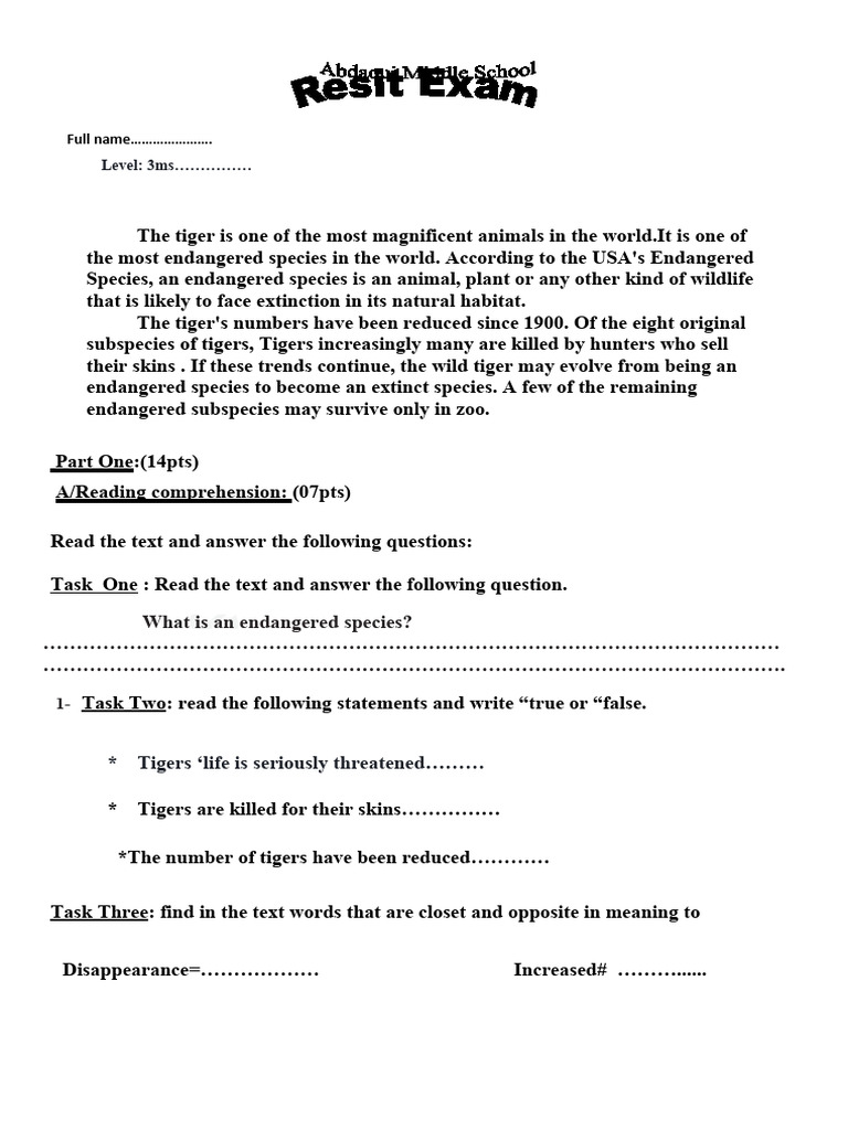 3 Ms | PDF | Endangered Species | Tiger