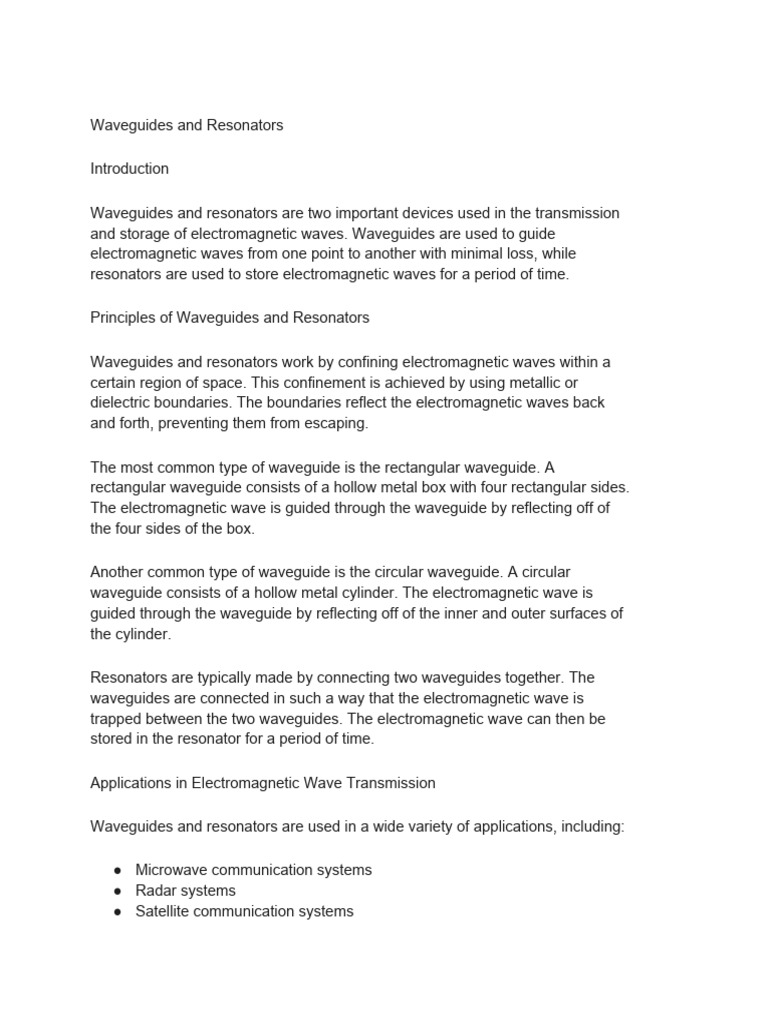 Lecture Note 6 - Waveguides | PDF | Waveguide | Electrical Engineering