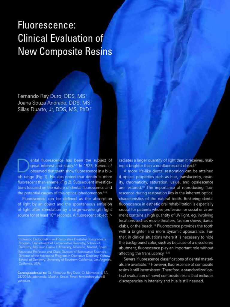 Fluorescence Clinical Evaluation of New | PDF | Dental Composite ...