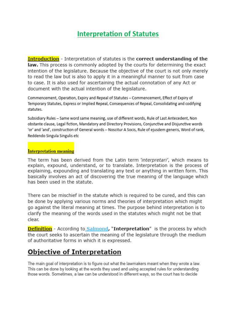 Interpretation of Statutes | PDF | Mens Rea | Crimes