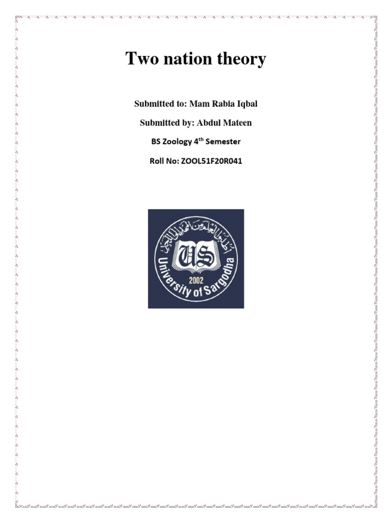 What Is Two Nation Theory | PDF | All India Muslim League | Two Nation ...