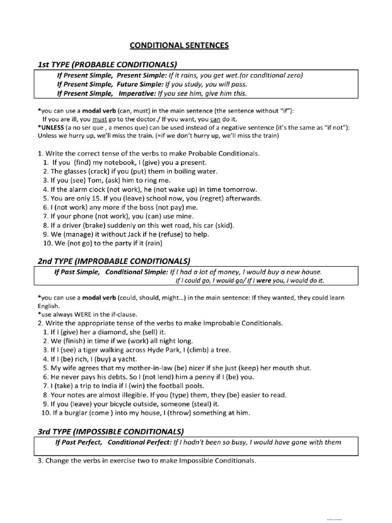 Conditional sentences | PDF