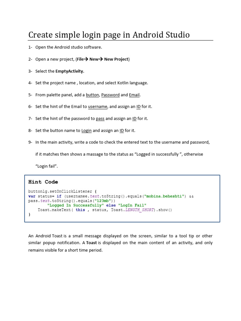 Android Studio Lab 6 Pdf Games Activities Computers