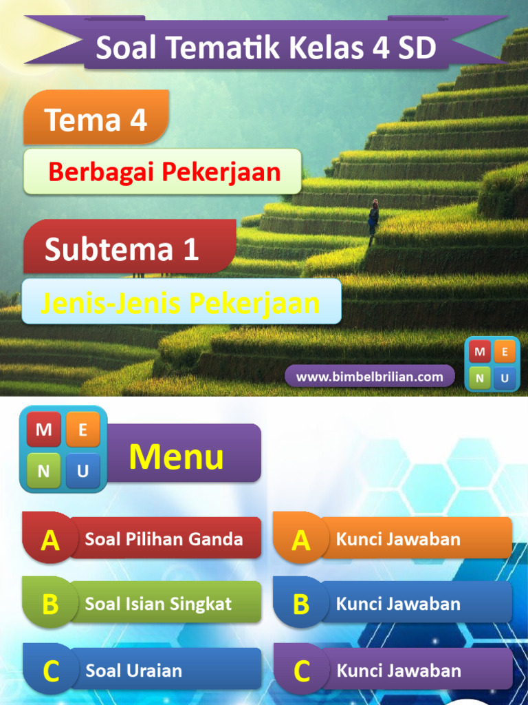 PPT - Soal Tematik Kelas 4 SD Tema 4 Subtema 1 Jenis-Jenis Pekerjaan ... PPT - Soal Tematik Kelas 4 SD Tema 4 Subtema 1 Jenis-Jenis Pekerjaan ...
