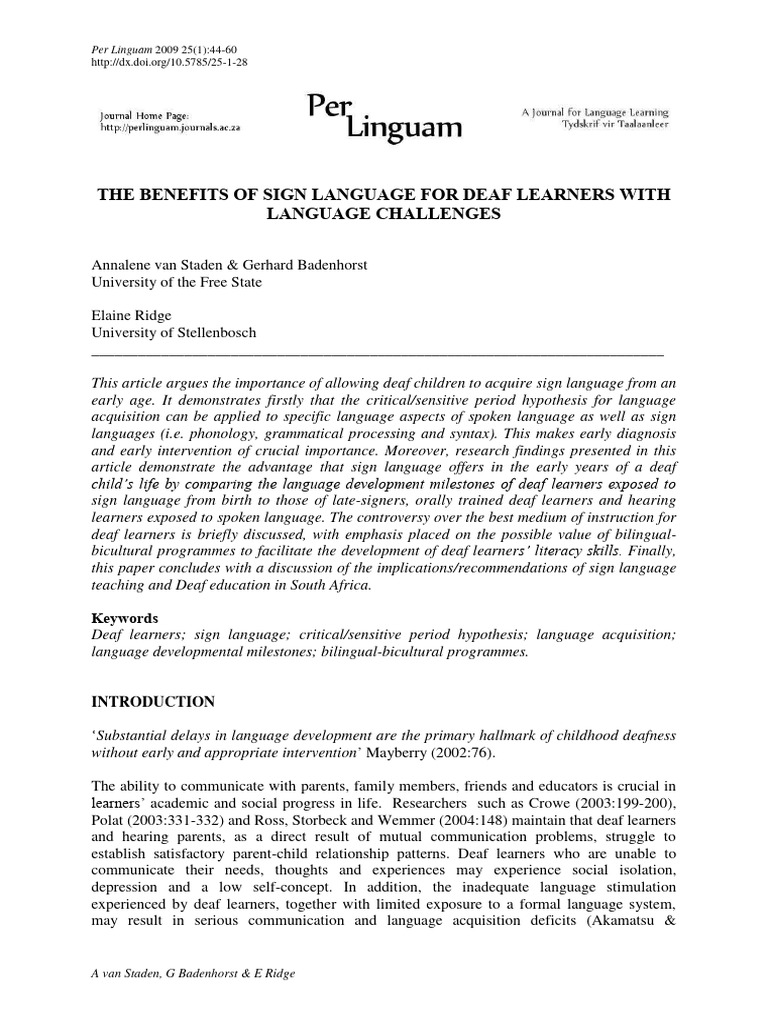 The_benefits_of_sign_language_for_deaf_l | PDF | Language Acquisition ...