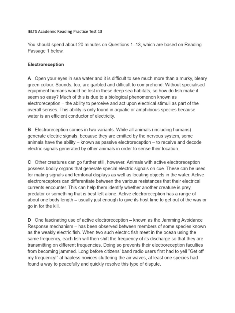 1651493337IELTS Academic Reading Practice Test 13 | PDF | Predation ...