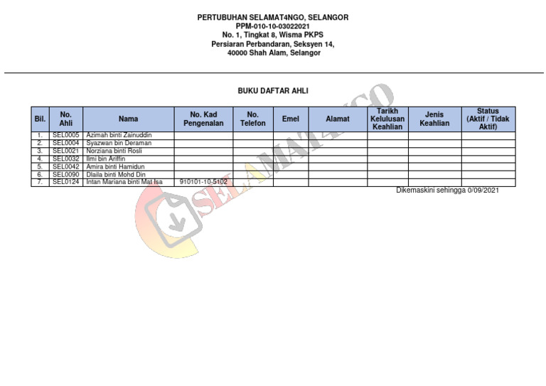 SAMPLE Buku Daftar Ahli | PDF
