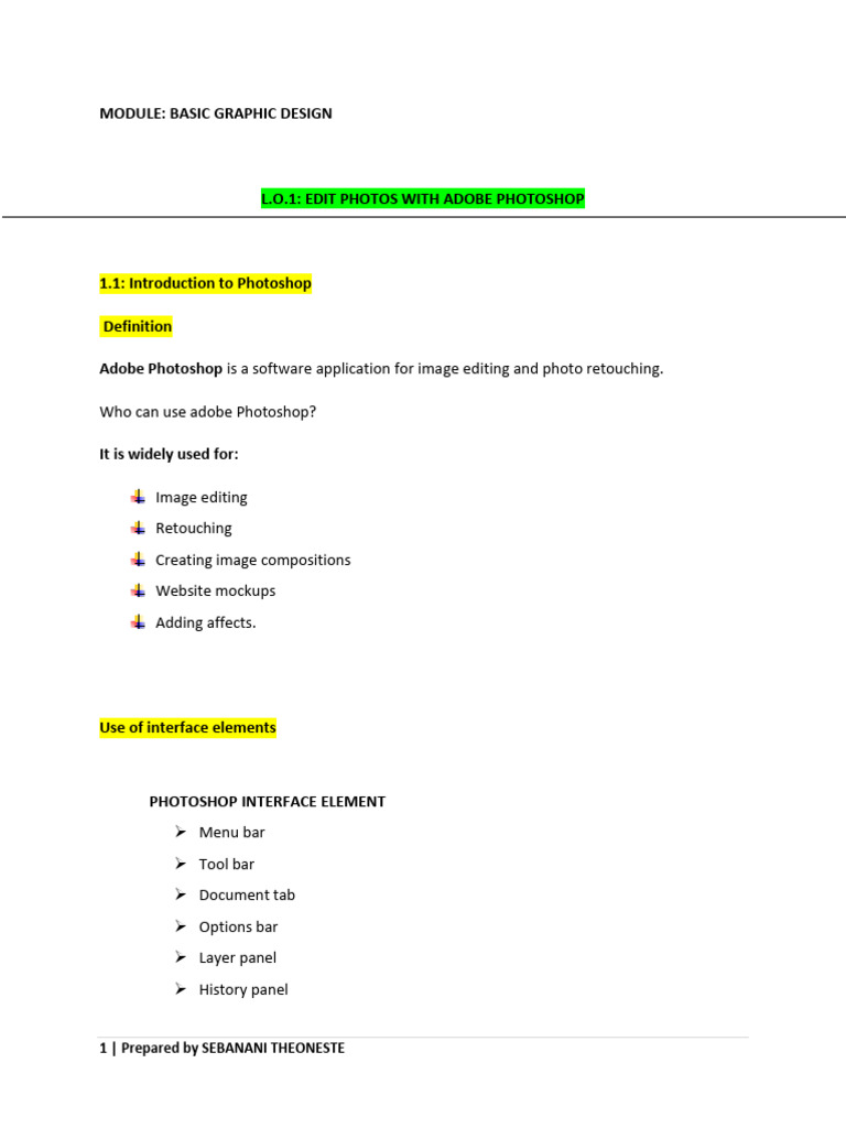 Basic Graphic Design Summary | PDF | Adobe Photoshop | Keyboard Shortcut