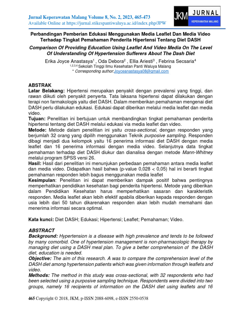 Available Online at Https://jurnal - Stikespantiwaluya.ac - Id/index ...