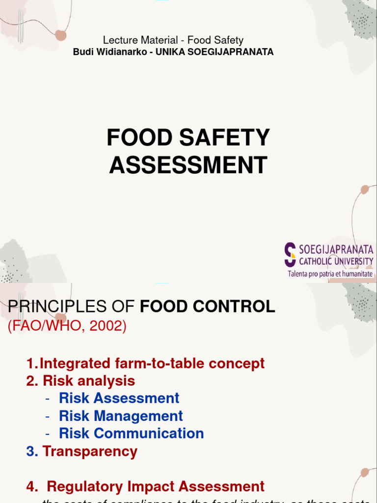 Lecture 12 - Foodsafety-Assessment | PDF | Risk | Hazards