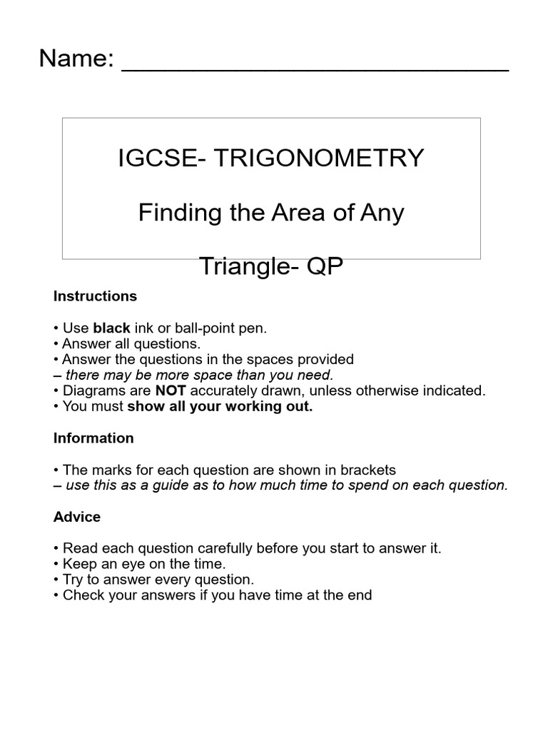 7 Area of Any Triangle 1 | PDF | Significant Figures | Mathematics