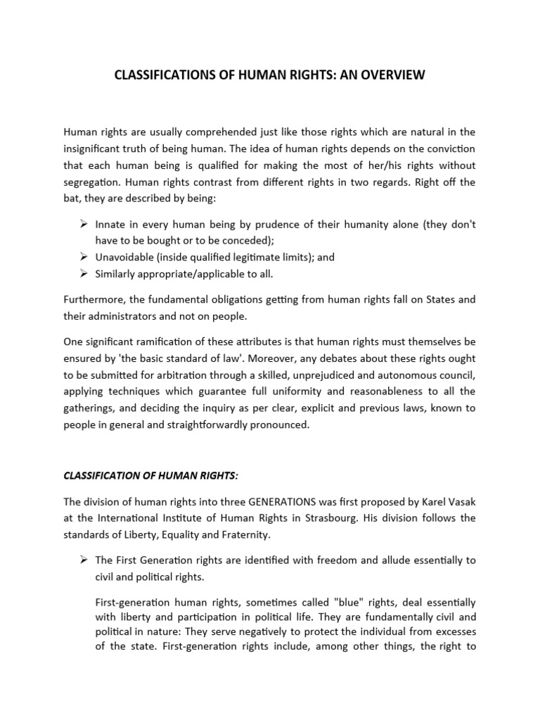 Classification of Human Rights851053 - 1590040888 | PDF | Government ...