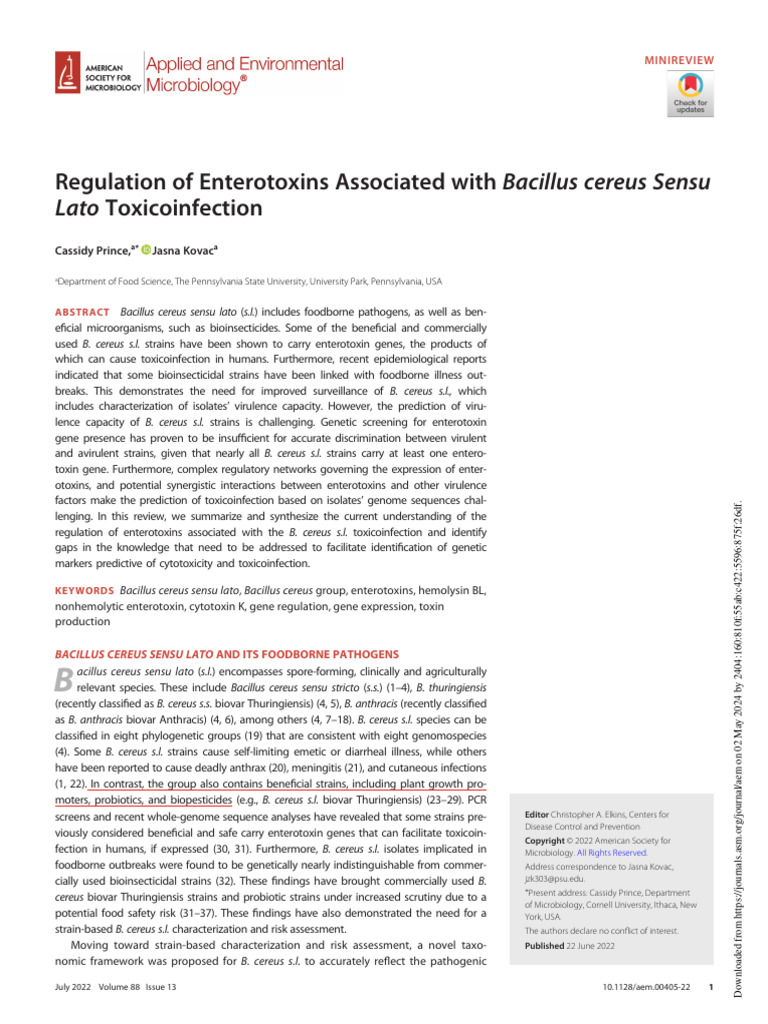 Article 59 (Emetic & Diarrhea) | PDF | Repressor | Gene