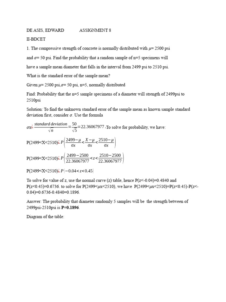 Deasis Assignment-8 | PDF | Standard Error | Normal Distribution