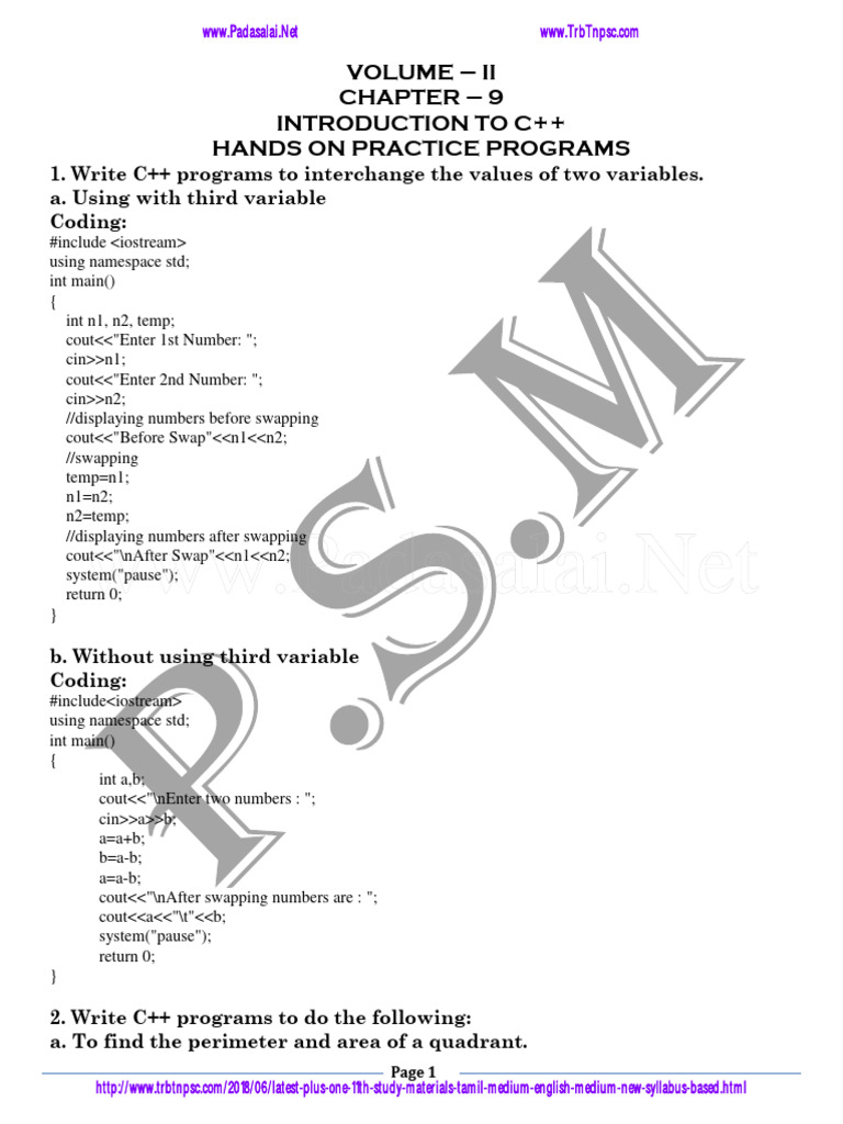 11th Computer Science Chapter 9 Study Material English Medium1 | PDF ...