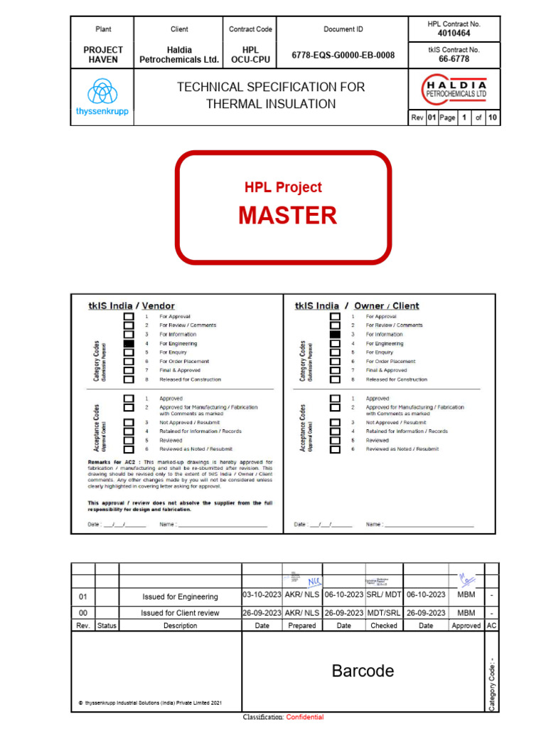 6778 EQS G0000 EB 0008 Thermal Insulation R01 | PDF | Thermal ...