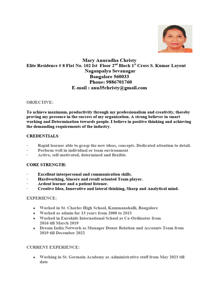 Anu Resume 2 | PDF | Learning | Human Communication